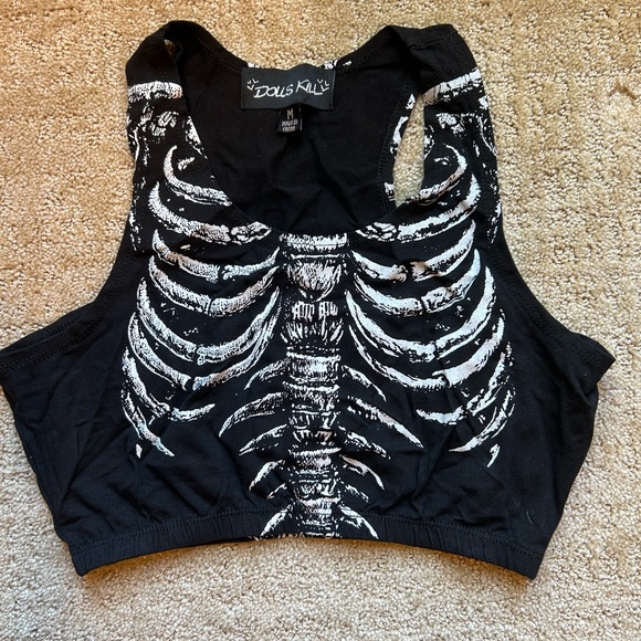 Dolls Kill | Tops | Bone To Pick Skeleton Crop Top | Poshmark